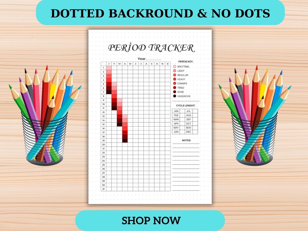 Printable Period Tracker: Yearly & Daily Journal Pages (PDF Download ...