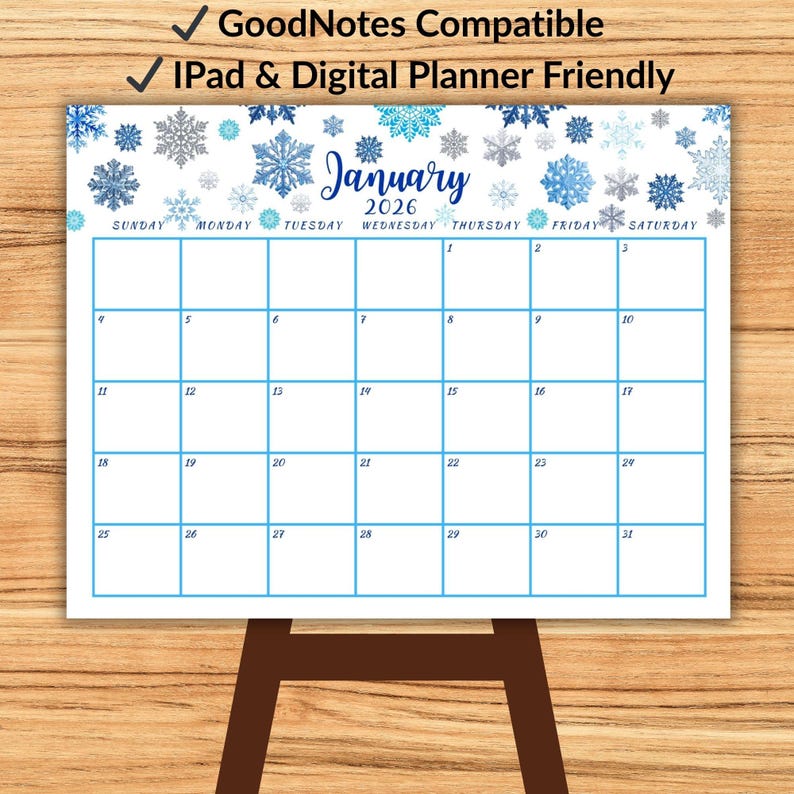 2026 Printable Calendar | Watercolor Floral Planner | Monthly Wall ...