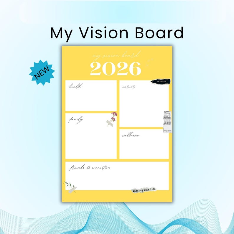 2026 My Vision Board | A4 & Letter | 10 Color Options | Printable PDF ...