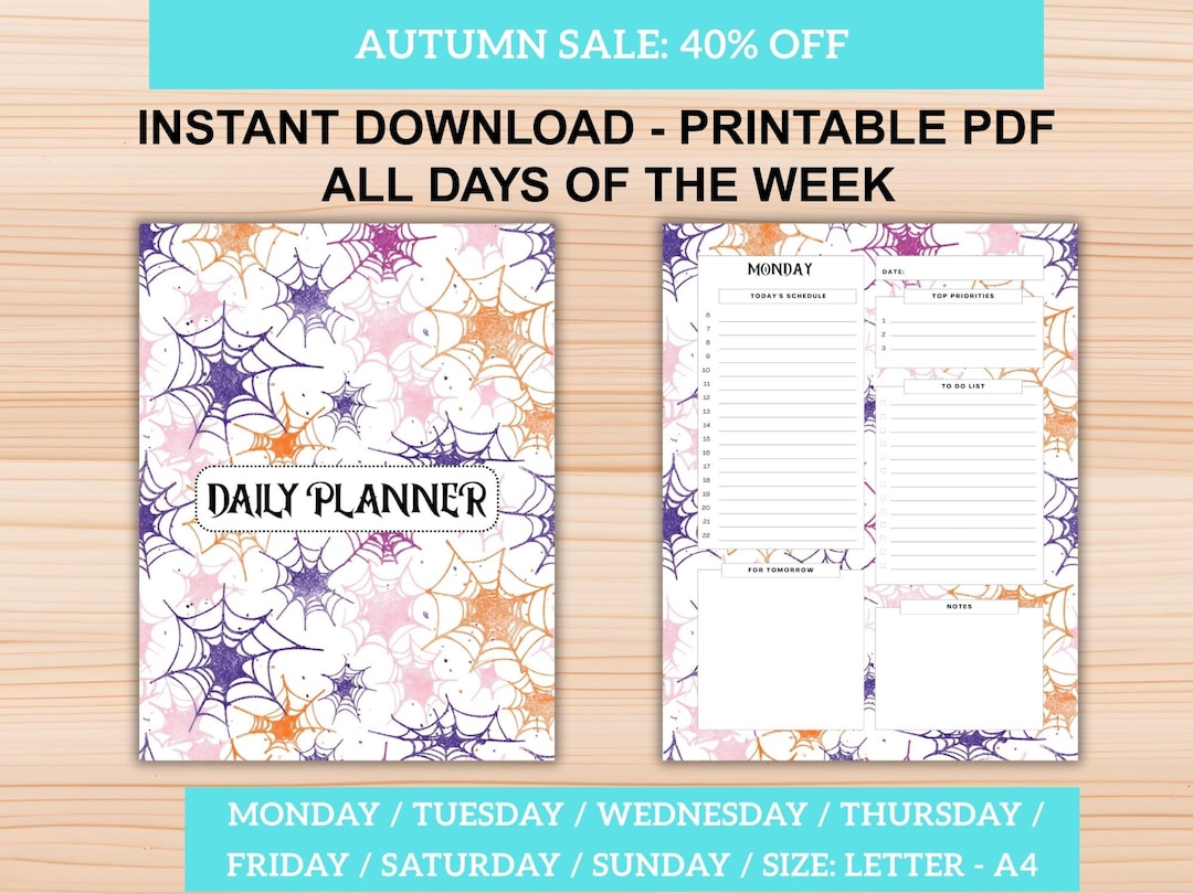 Daily Planner Printable: Bullet Journal - Weekly Planner Journal - 7 ...