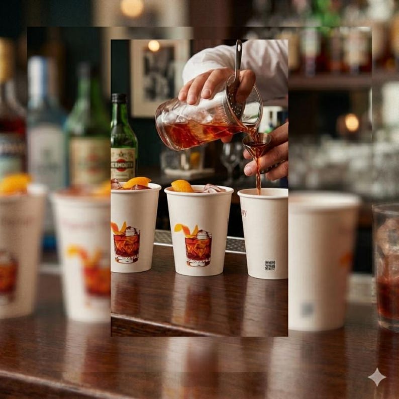 Negroni Therapy Cup Wrap & Printable Cocktail Menu Card - Editable ...