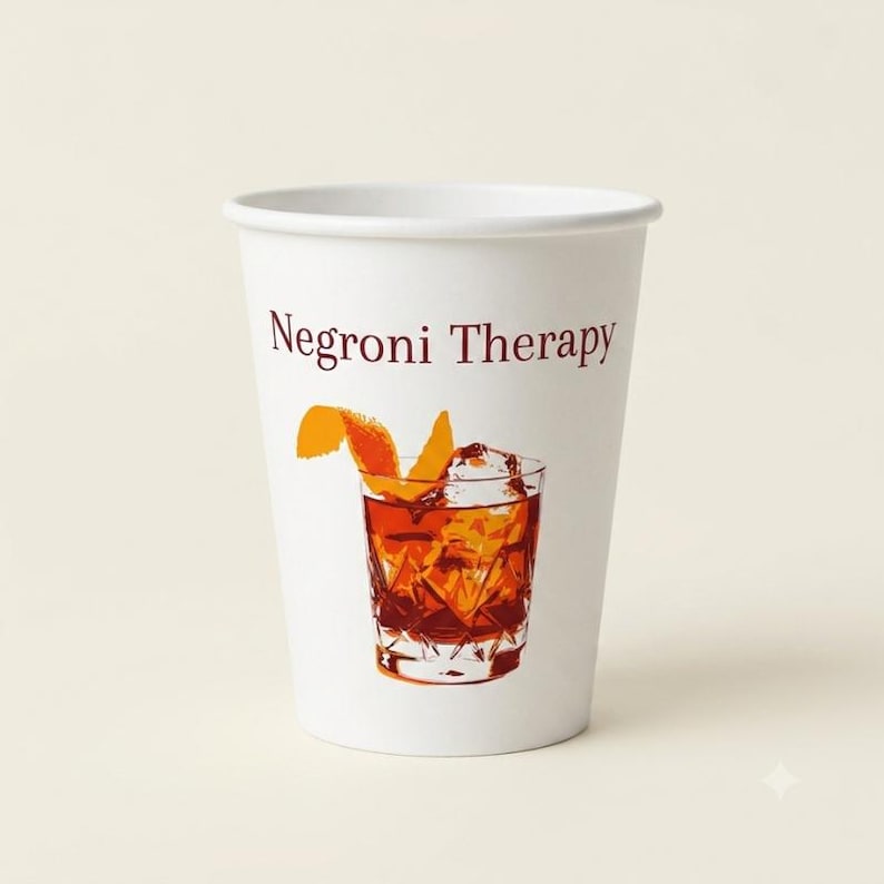 Negroni Therapy Cup Wrap & Printable Cocktail Menu Card - Editable ...