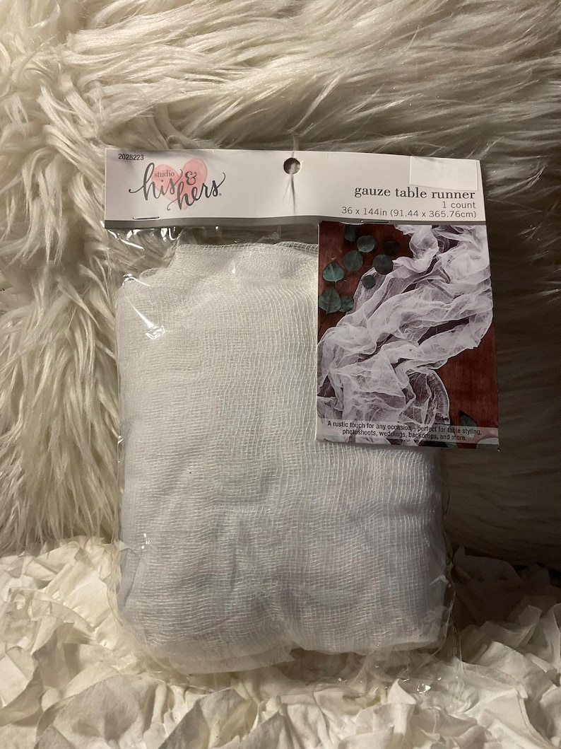 WHITE GAUZE TABLE Runner - 36x144 In - Etsy