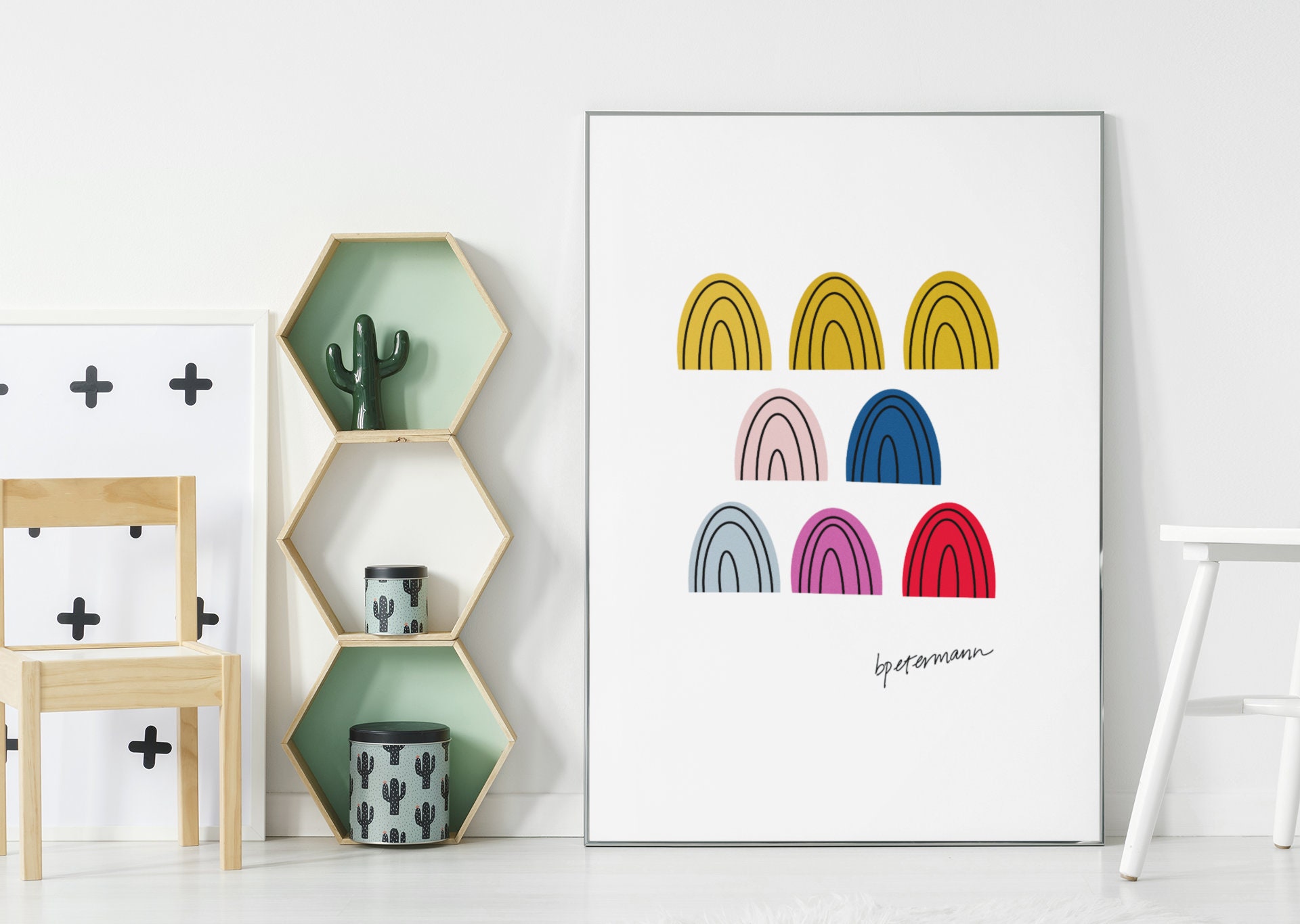Rainbow Gumdrop Print Simple Rainbow Printable Minimal Colorful Art ...