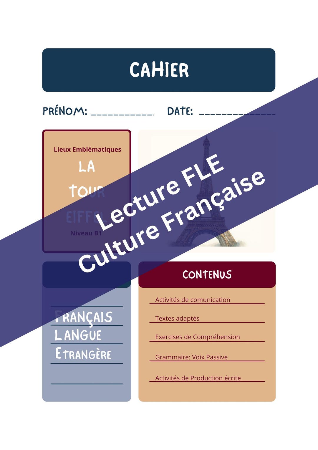 La Tour Eiffel – Lecture FLE A2-B1 | Lecture Culturelle + Vocabulaire ...