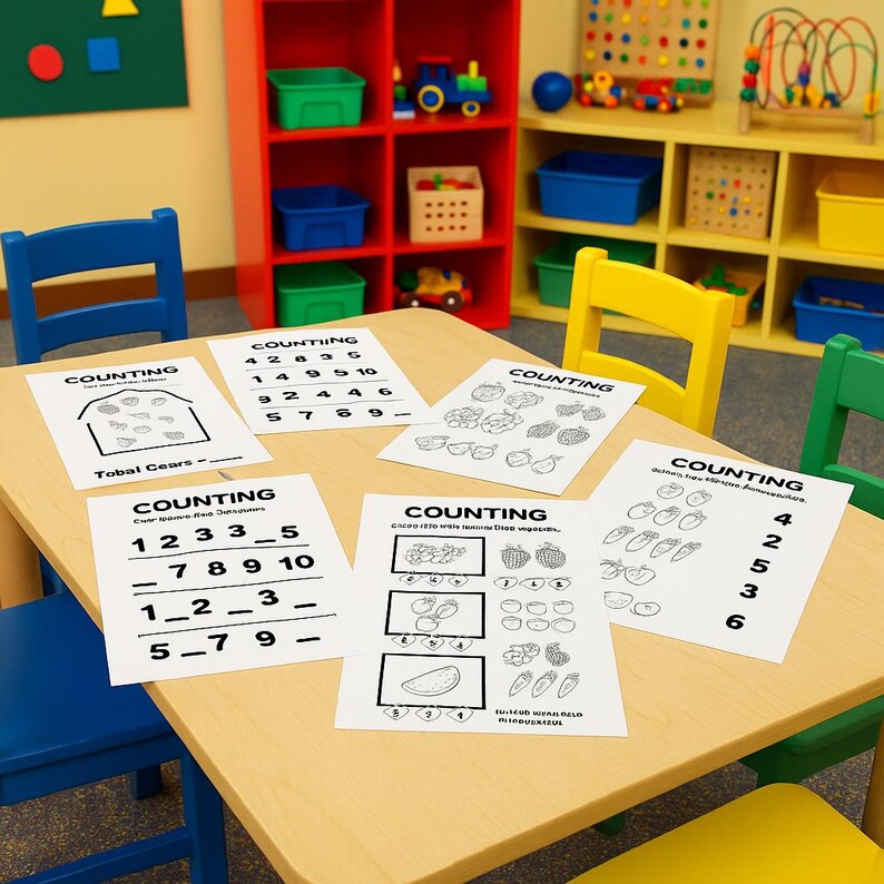 Preschool Counting Worksheets | Numbers 1-10, Matching (PDF Pattern) - Etsy
