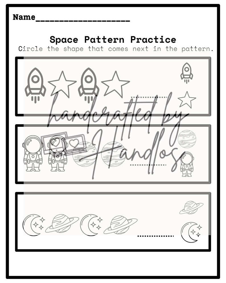 Space Preschool Worksheets: 10 Kids' Printable Learning Activities (PDF ...