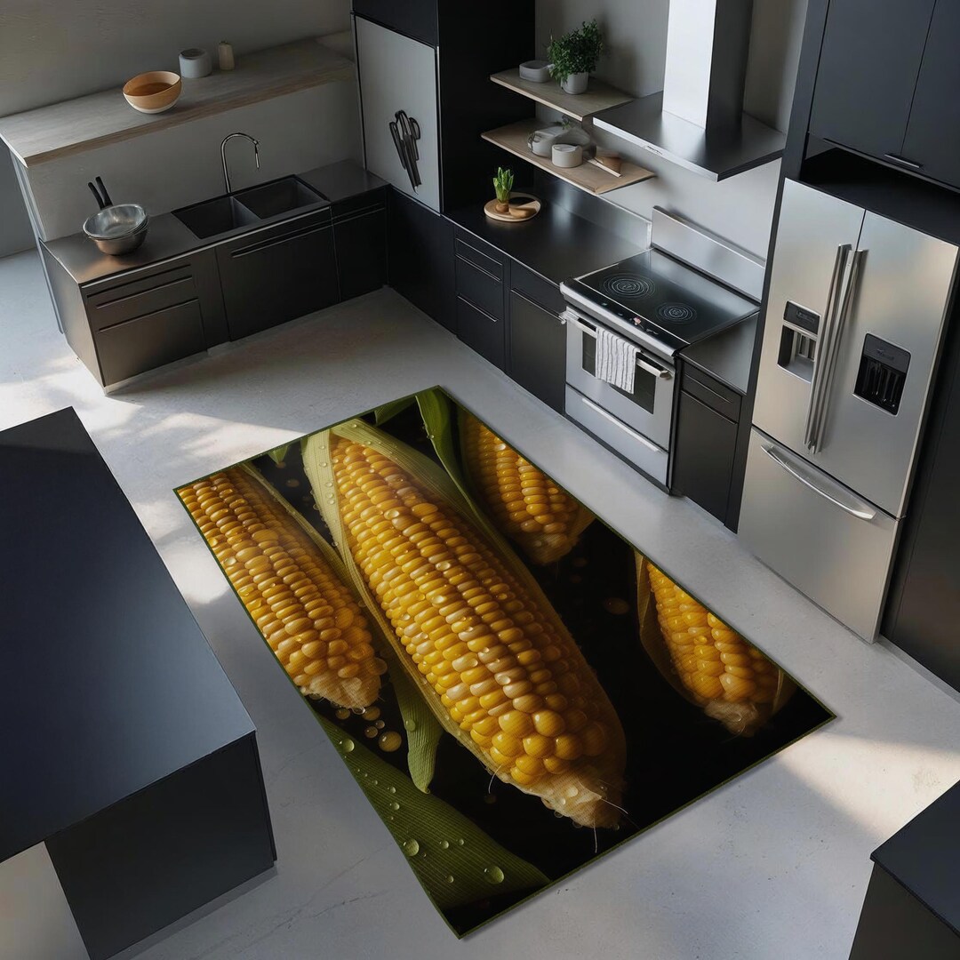 Realistic Corn on the Cob Rug: Farmhouse Kitchen Decor, Non-slip - Etsy