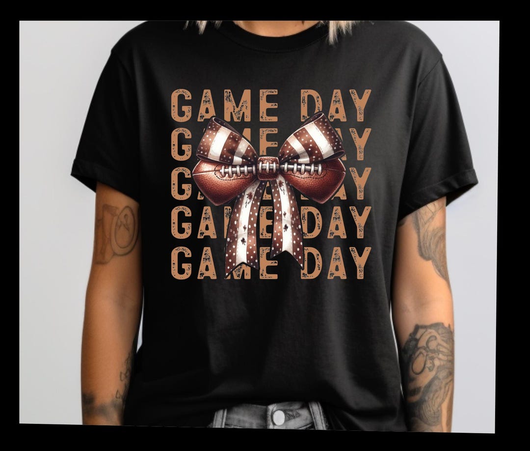 Game Day Football Bow PNG Design, Football Season, Fall, Coquette - Etsy