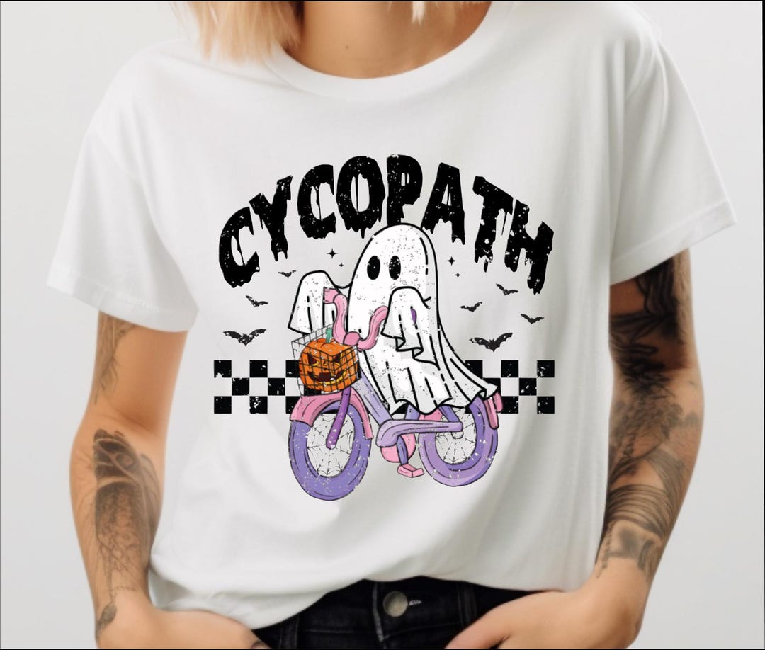 Cycopath Ghost on Bike PNG: Funny Halloween Design (digital Download ...