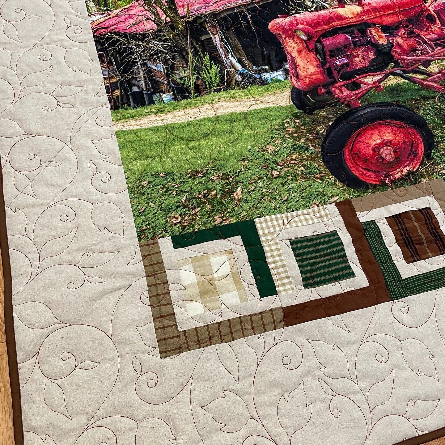 Red Barn and Tractor Lap Quilt With Brown Minky Back - Etsy