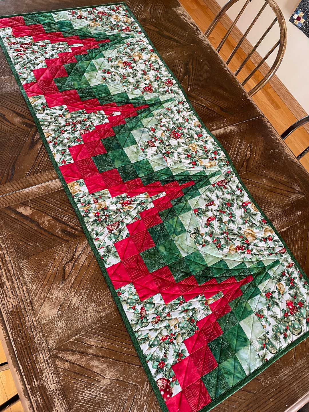 Bargello Christmas Table Runner - Etsy