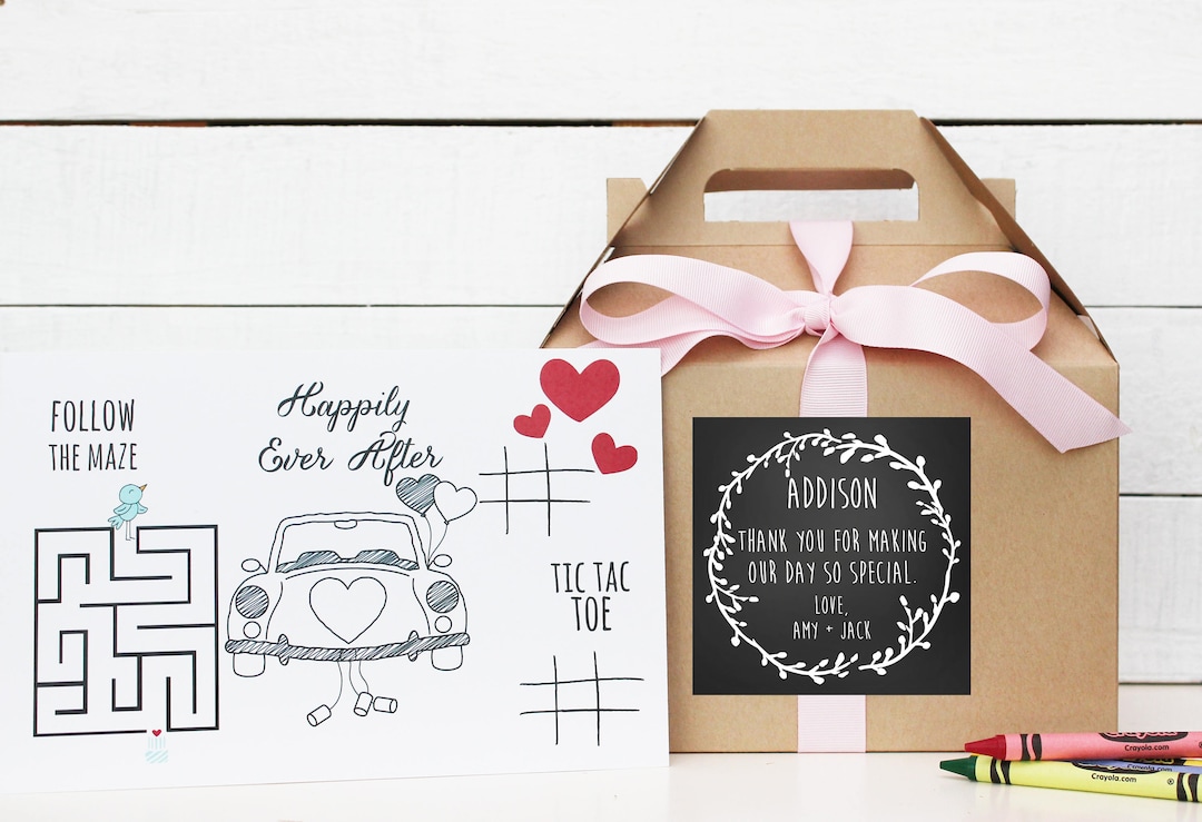 Set of 6 - Kids Wedding Boxes - ANY COLOR | Kids Wedding Favor Box ...