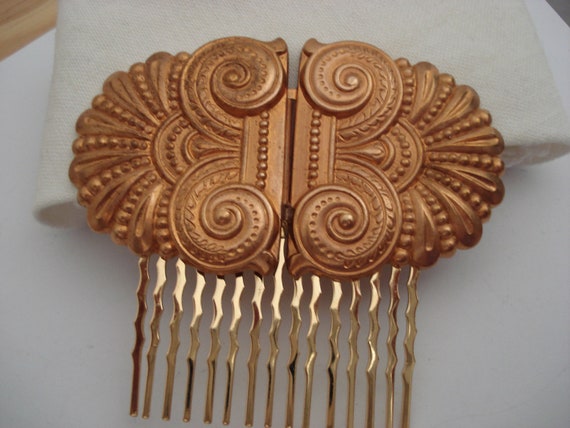 Vintage Art Deco Gold Hair Comb 1920's 1930's Titanic | Etsy