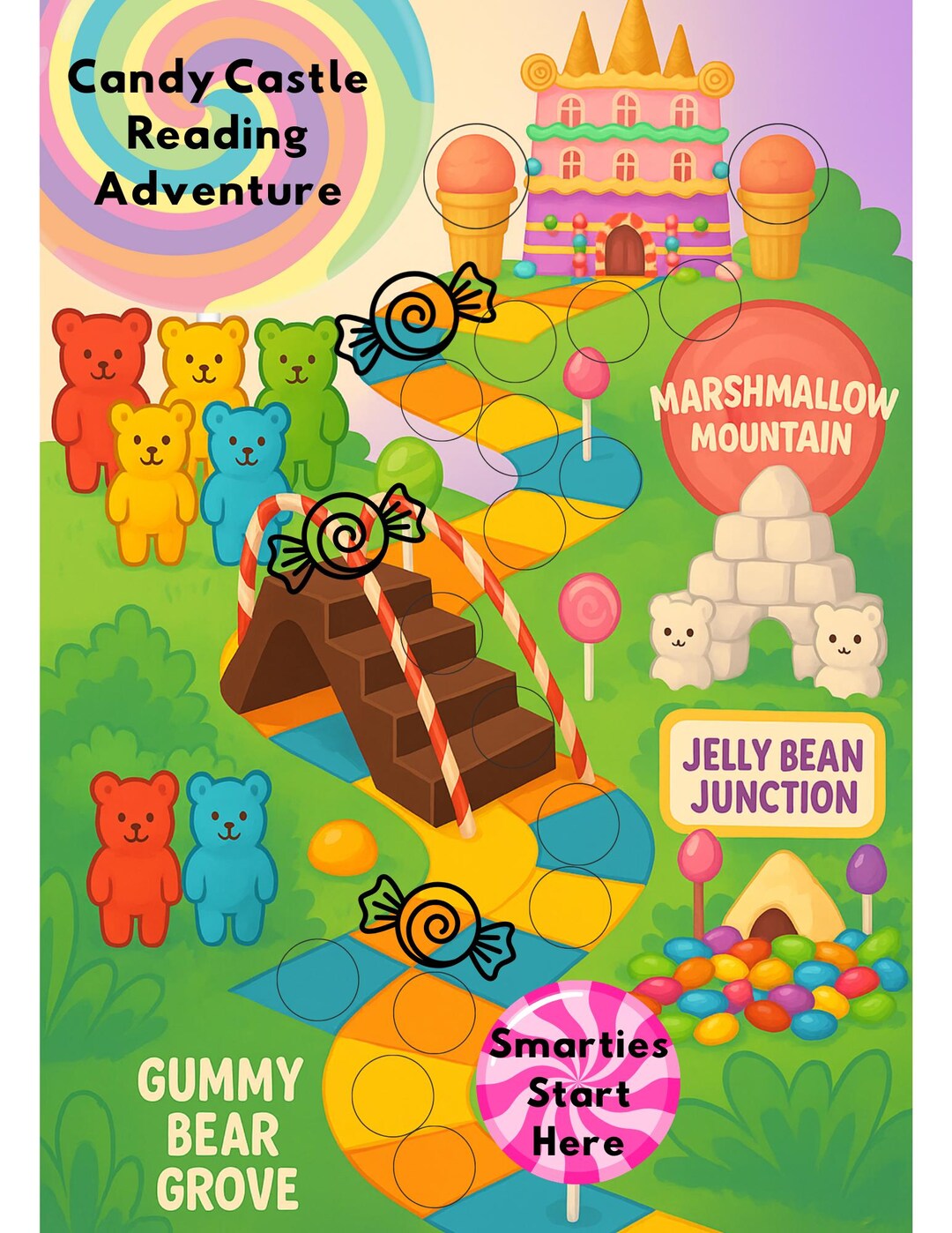 Candy-themed Reading Challenge Chart | Candy Castle Adventure | Kids ...