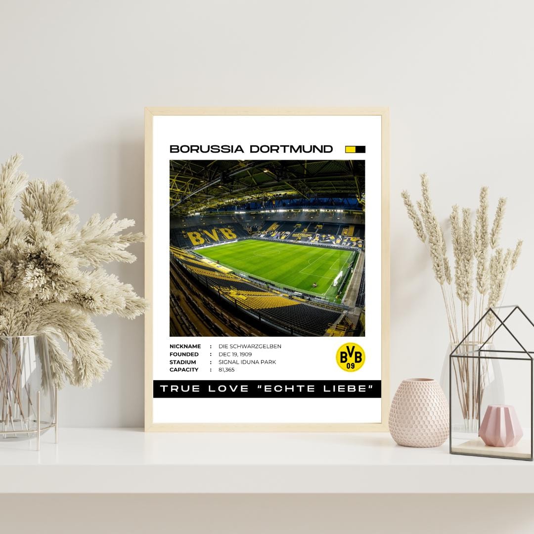 Signal Iduna Park Stadium Poster: the Yellow Wall – Borussia Dortmund ...