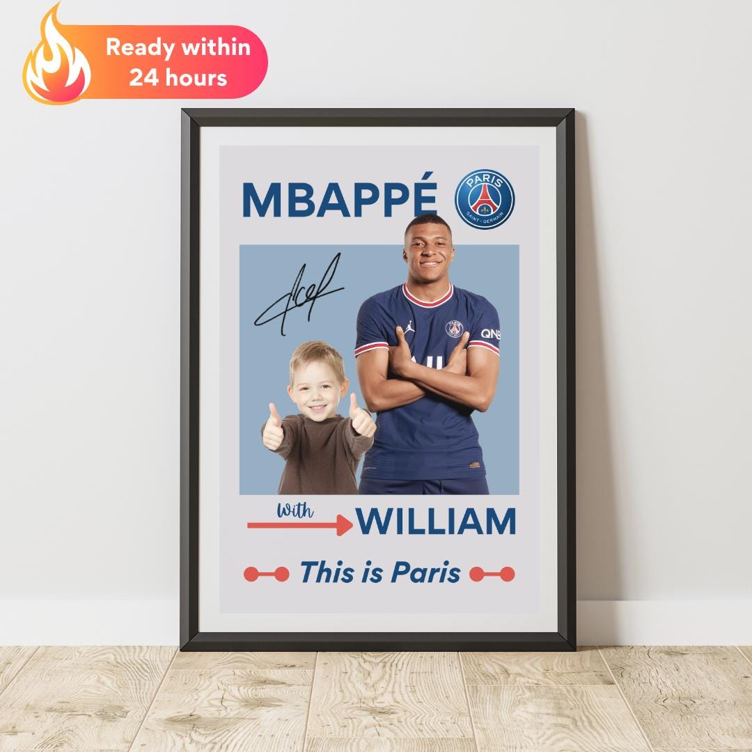 Custom Kylian Mbappé Fan Gift Personalized PSG Superstar Poster for ...