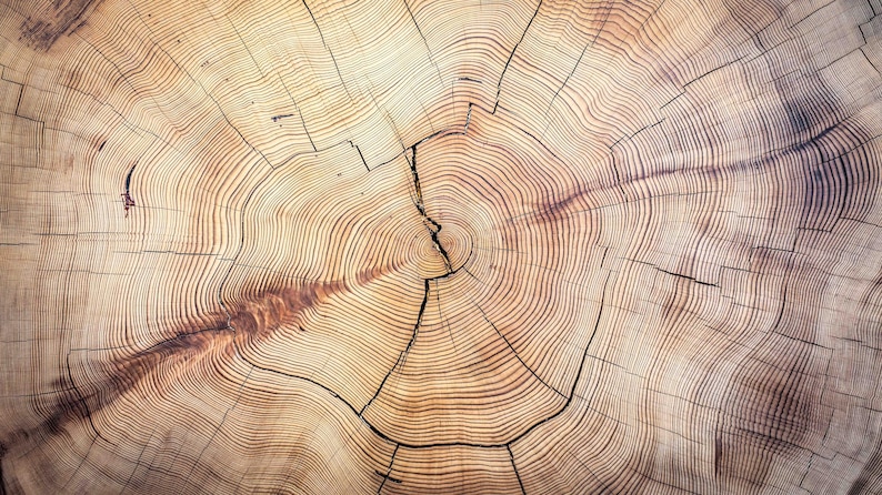 Wood Slice Tree Ring Mural, Natural Rustic Peel and Stick Wallpaper ...