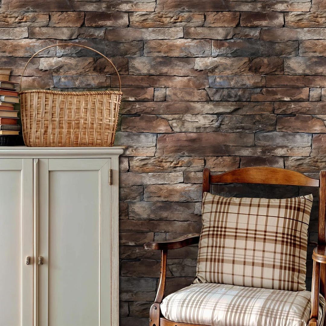 Rustic Old Brick Stone Wallpaper, Custom Sizes, Repeat Pattern - Etsy