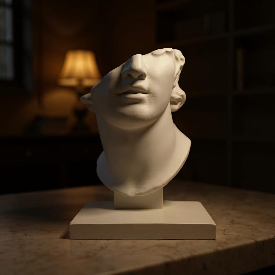 Roman Bust Statue | Fragmented Concrete Sculpture | Aesthetic Head Art ...