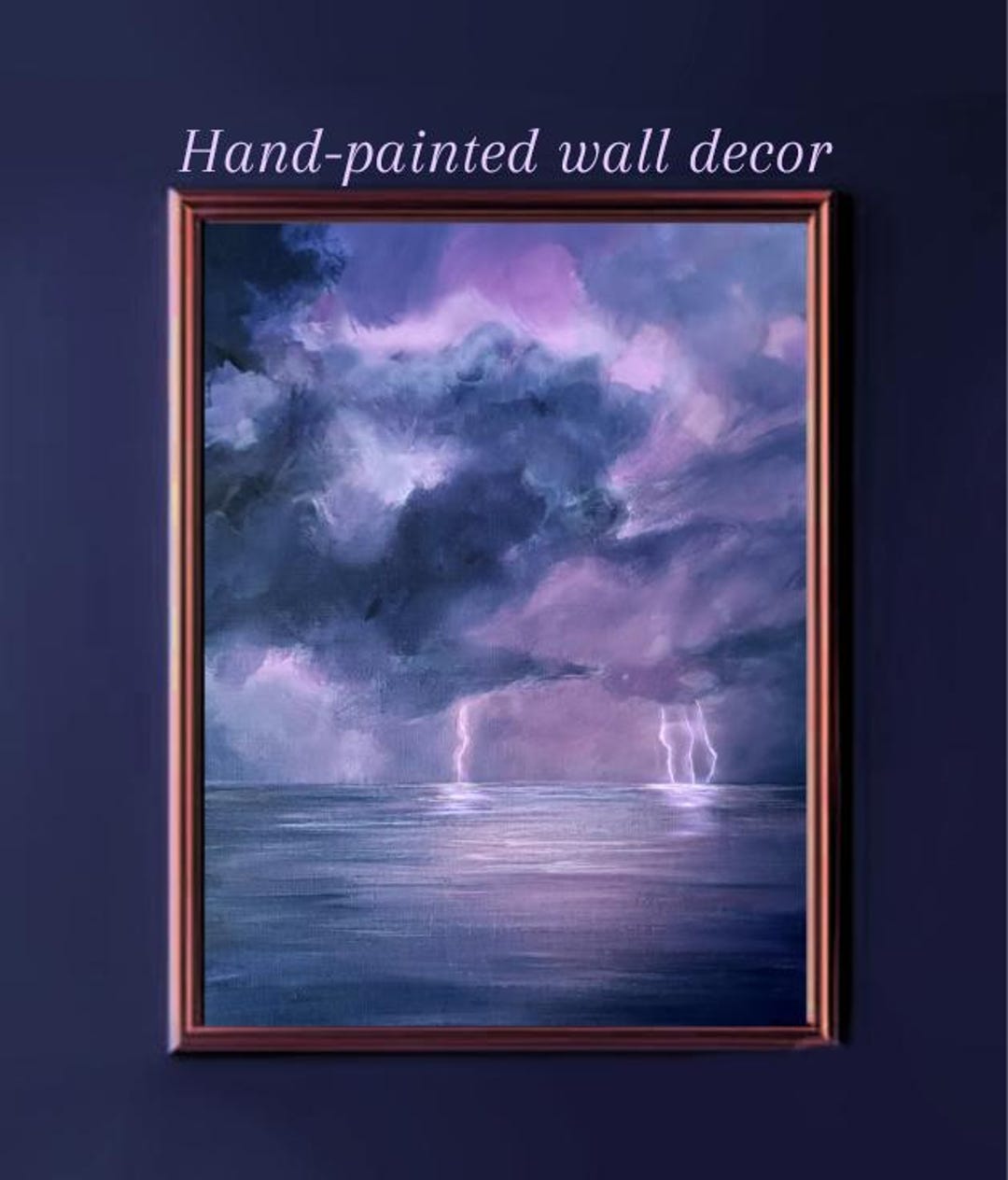 Stormy Sea Printable Art - Hand-painted Ocean - Moody Digital Wall ...
