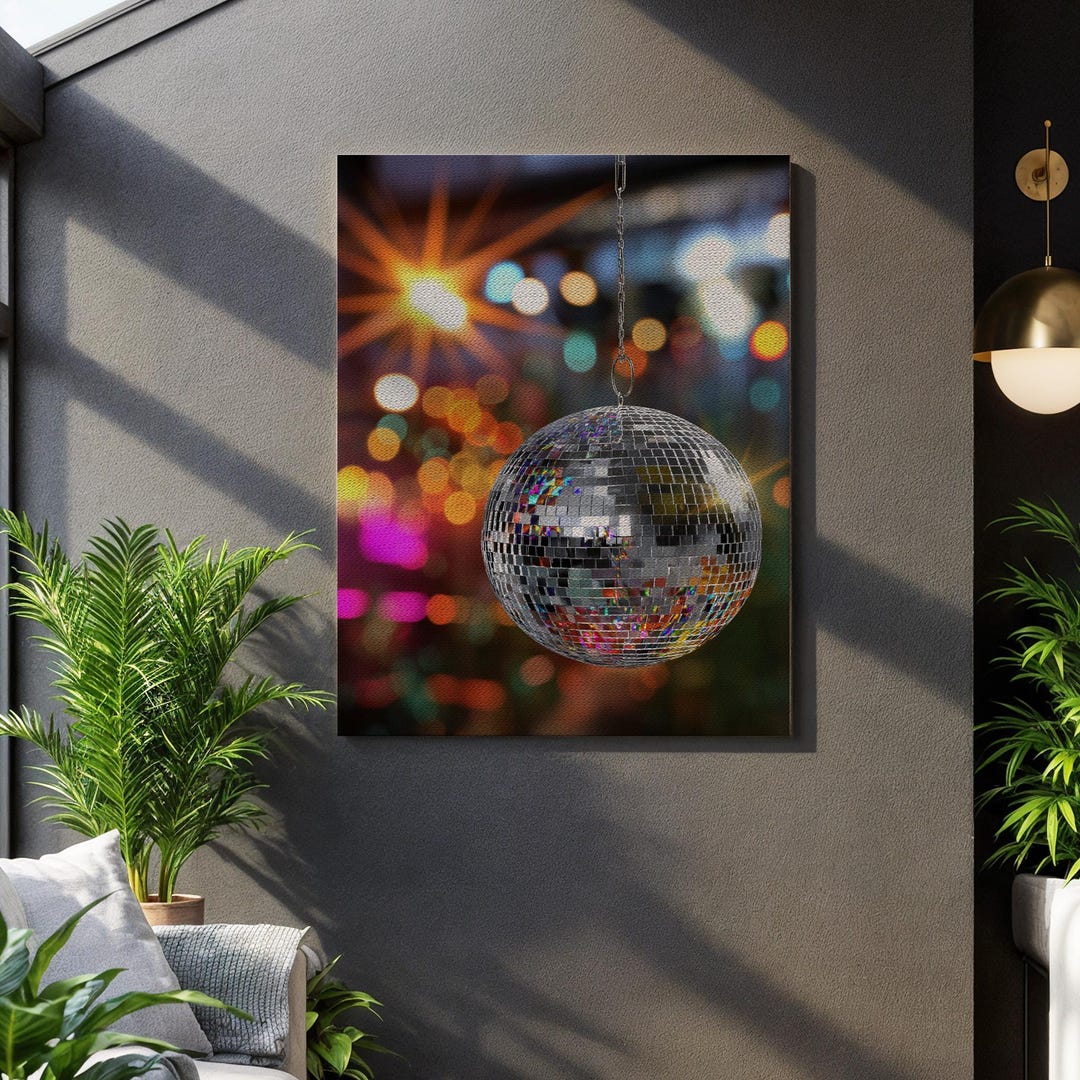 Disco Ball Groove, Neon Light Show, Framed Celebration Display, Music ...