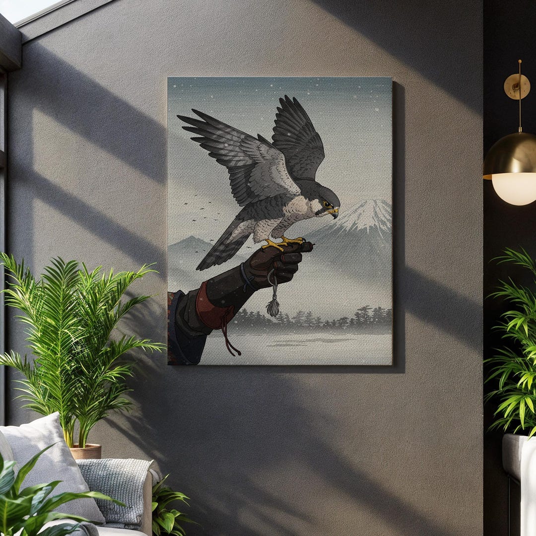 Japanese Falconry Tradition, Hunter Bird Display, Mount Fuji Vista ...