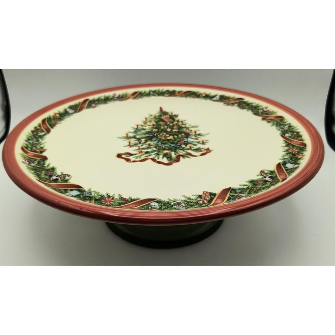 Christopher Radko Christmas Tree Cake Stand 12.5" Holiday Serving Plate ...