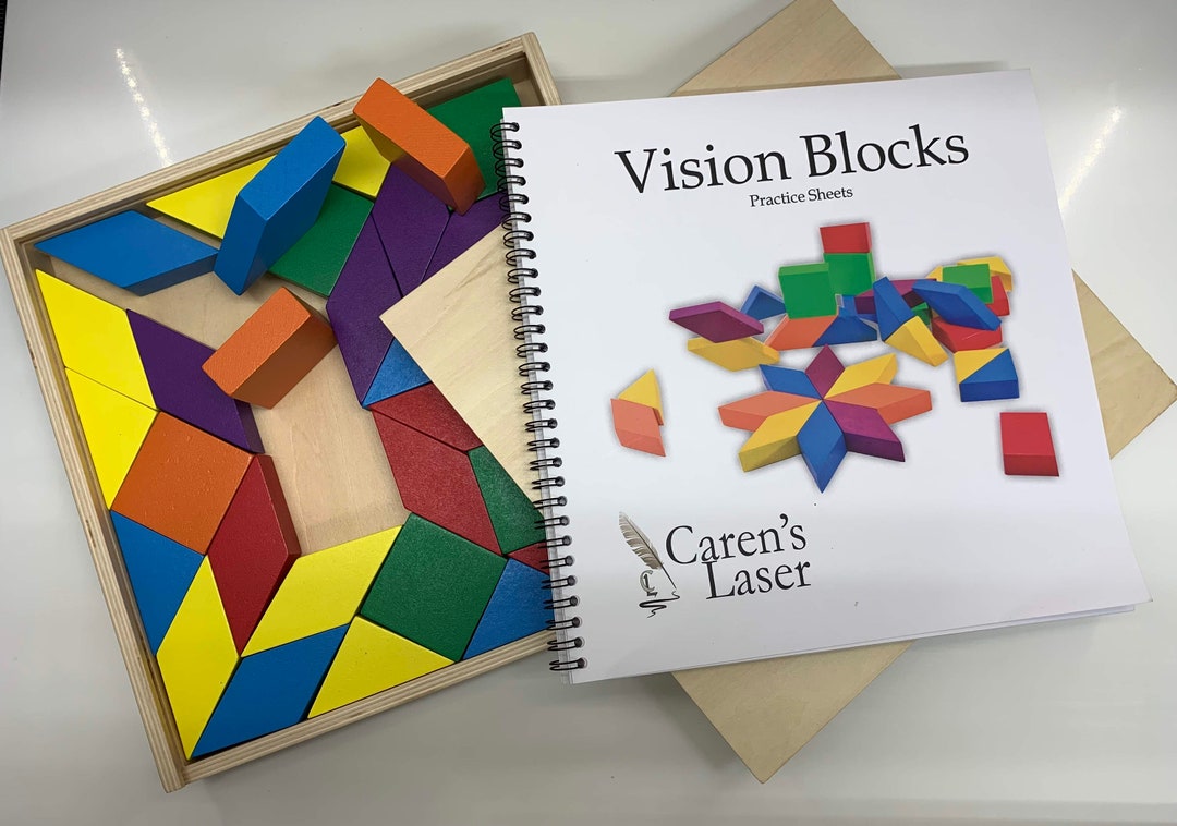 3 Dimensional Education Vision Blocks 20x50mm Multi-colored parquetry ...