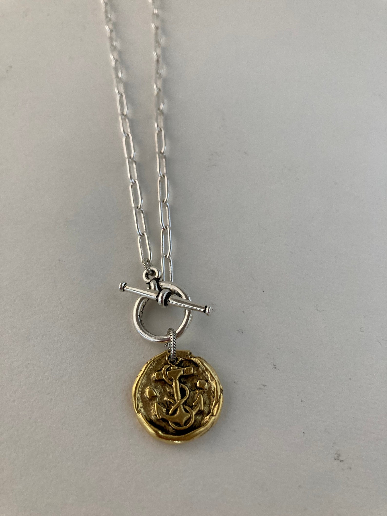Anchor Chain Necklace-paperclip Chain-gold Anchor Necklace-silver Chain ...