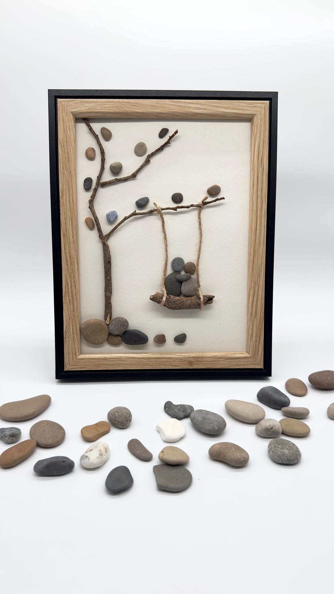 Pebble Art Swing – Handmade Wall Art With Natural Stones – Original ...