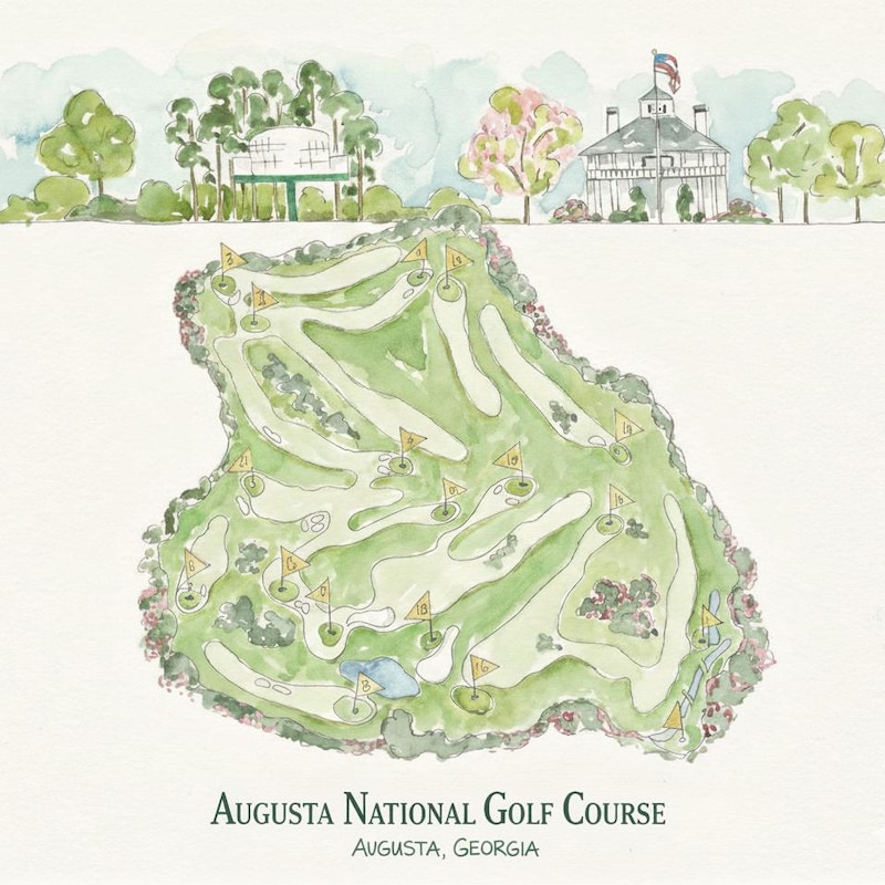 Augusta Golf Course Maps - Etsy