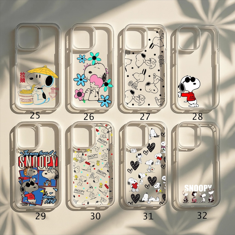 Snoopy Transparent Cover – Cute Cartoon Dog Case for iPhone and Samsung ...
