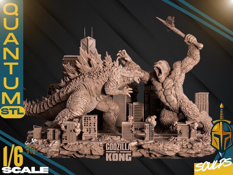 Godzilla Vs. Kong Diorama STL | 3D Printable Kaiju Battle Statue | Fan ...