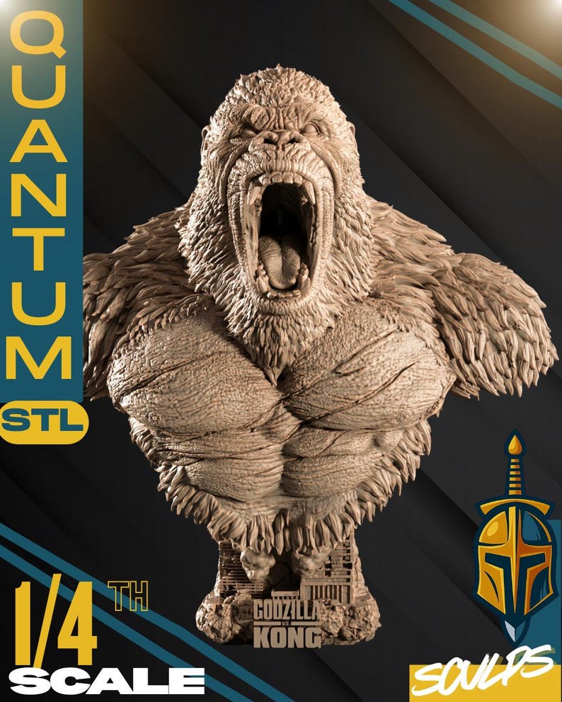 Kong Portrait Bust STL | Pre-supported & Unsupported Sculpture ...