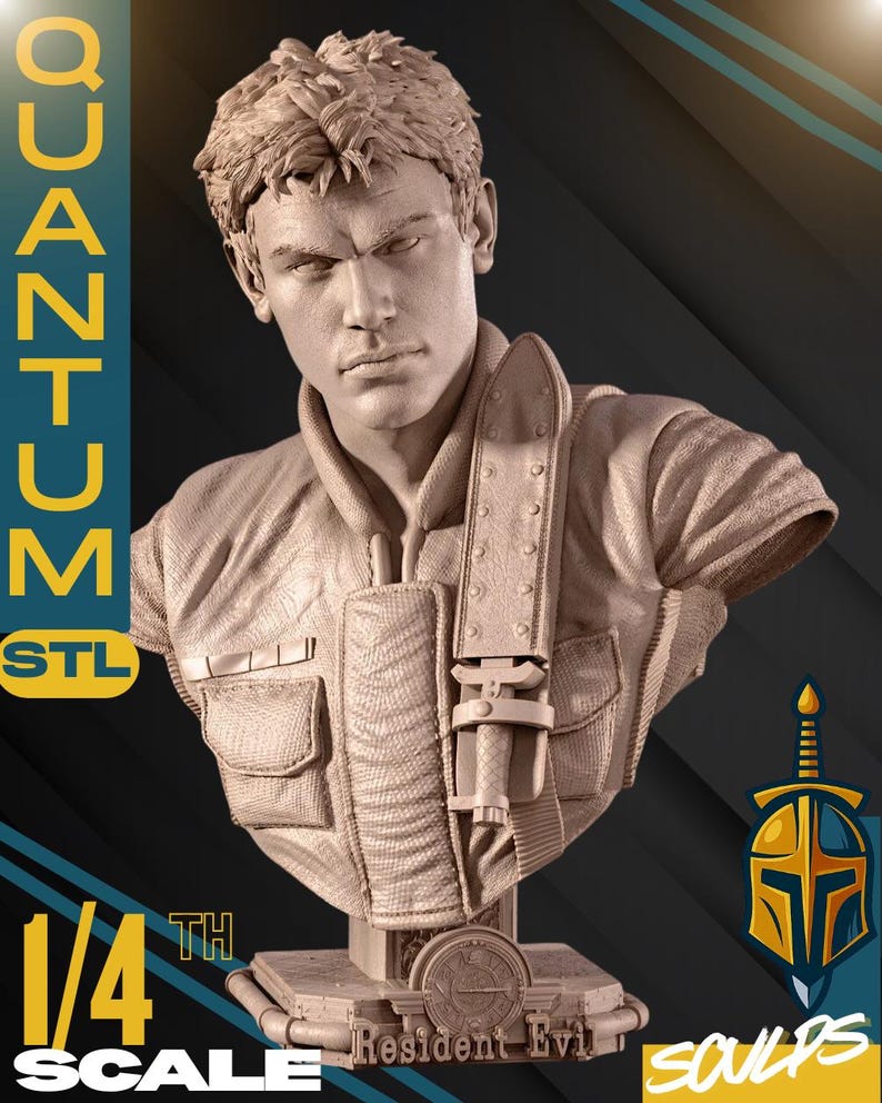 Tactical Survival Agent Chris Portrait Bust STL | Pre-supported ...