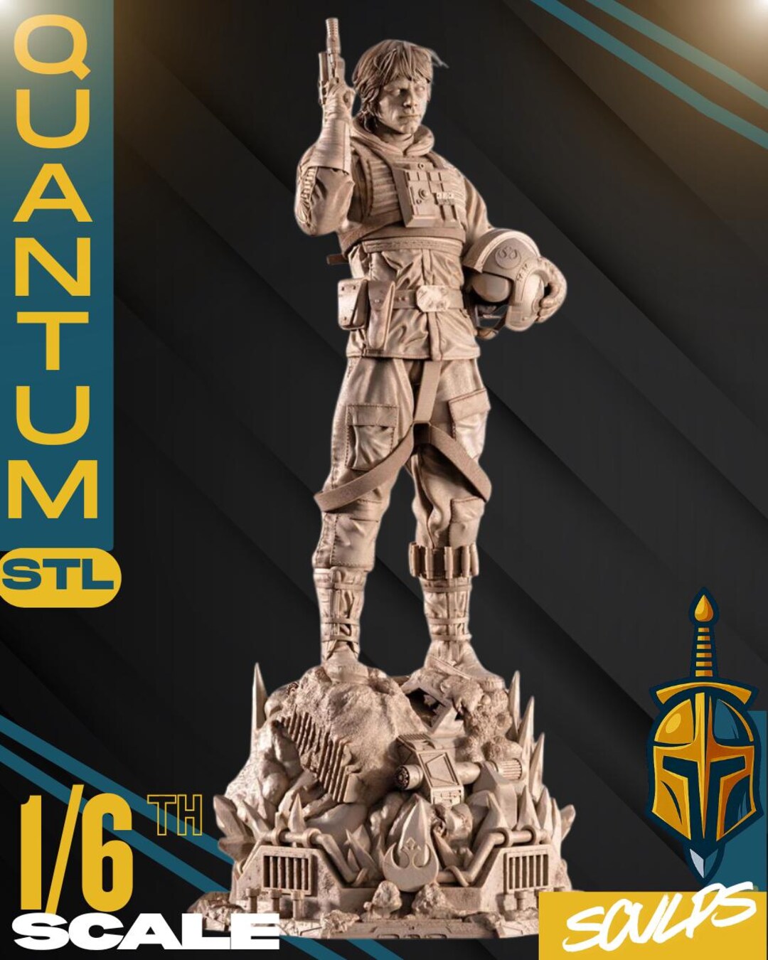 Luke Skywalker Pilot Suit Sculpture STL | Pre-supported & Unsupported ...