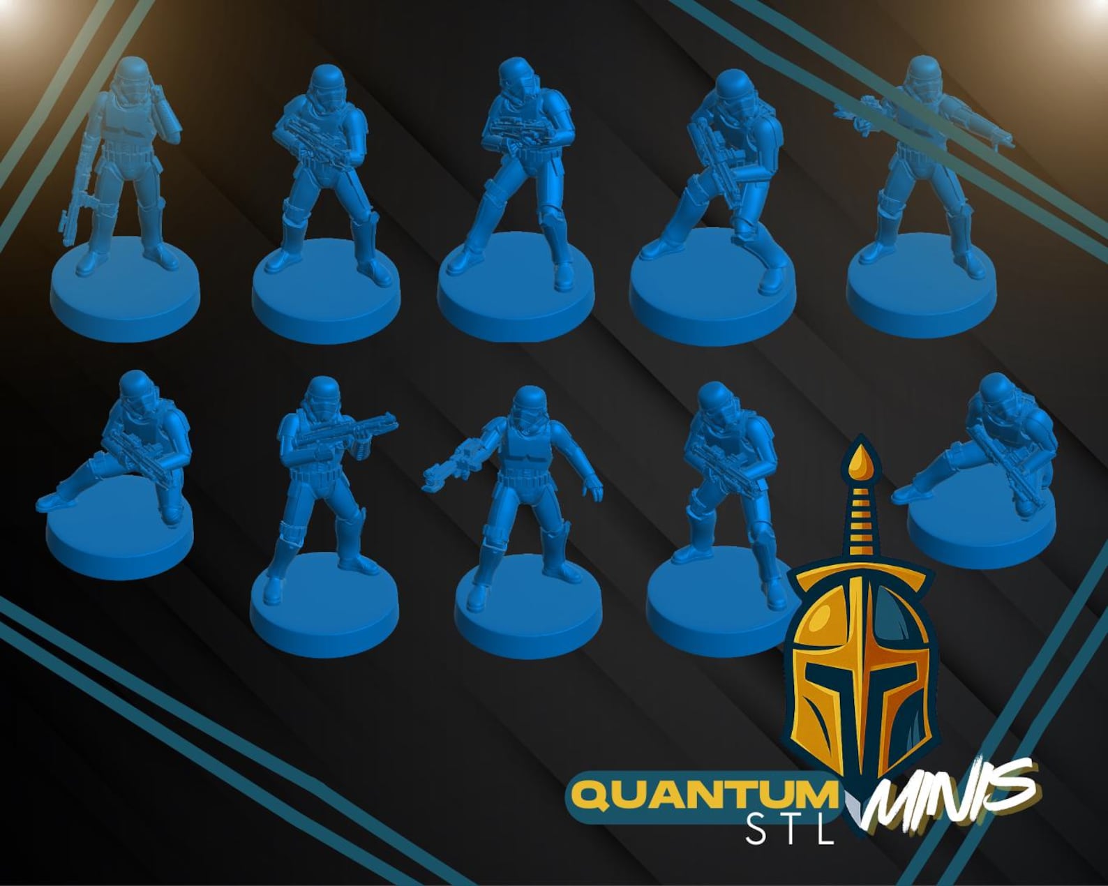 Star Wars Imperial Stormtroopers STL 2A - 10 Poses - 1:48 Scale Legion ...