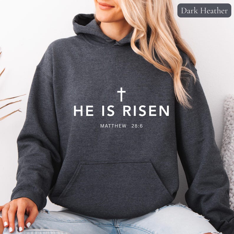 He is Risen Christian Sweatshirt, Christian Hoodie: Adult, Youth ...