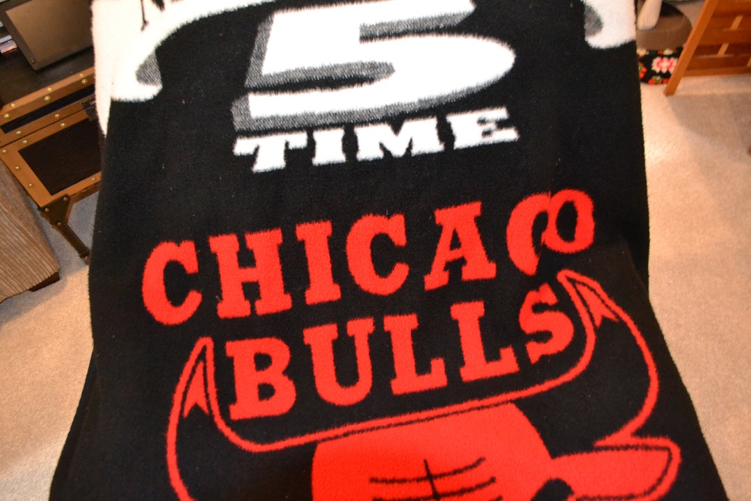 Vintage Chicago Bulls Blanket Biederlack Five Time Champions - Etsy