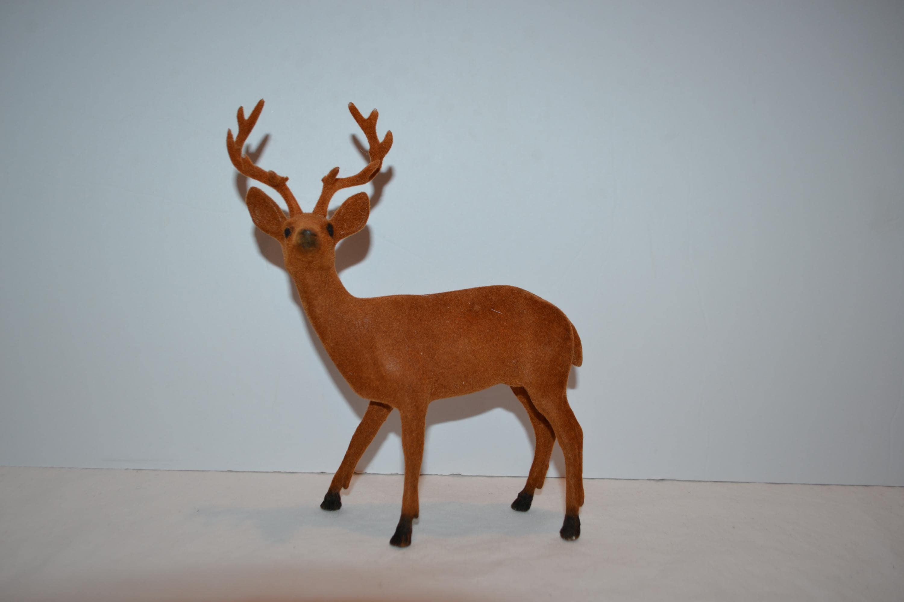 Vintage Deer With Antlers Felted Flocked Display Photo Prop - Etsy