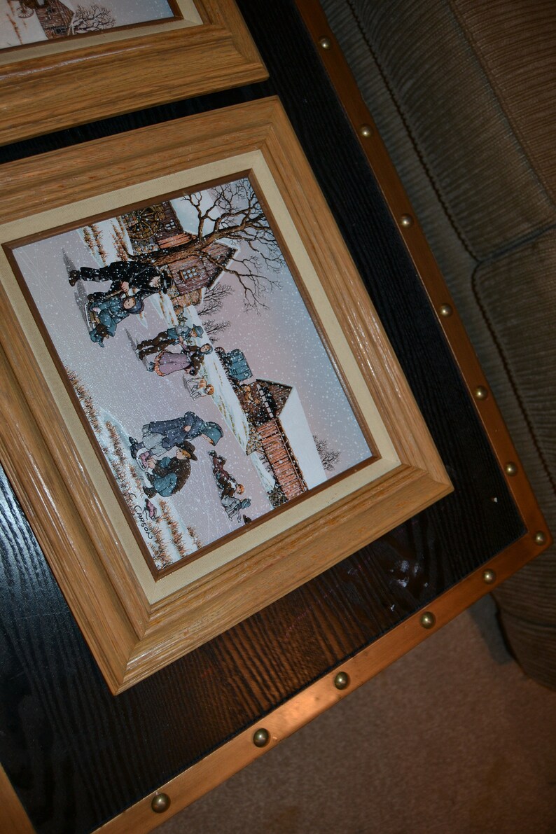 Vintage Amish Winter Scenes Framed C. Carson Paintings - Etsy