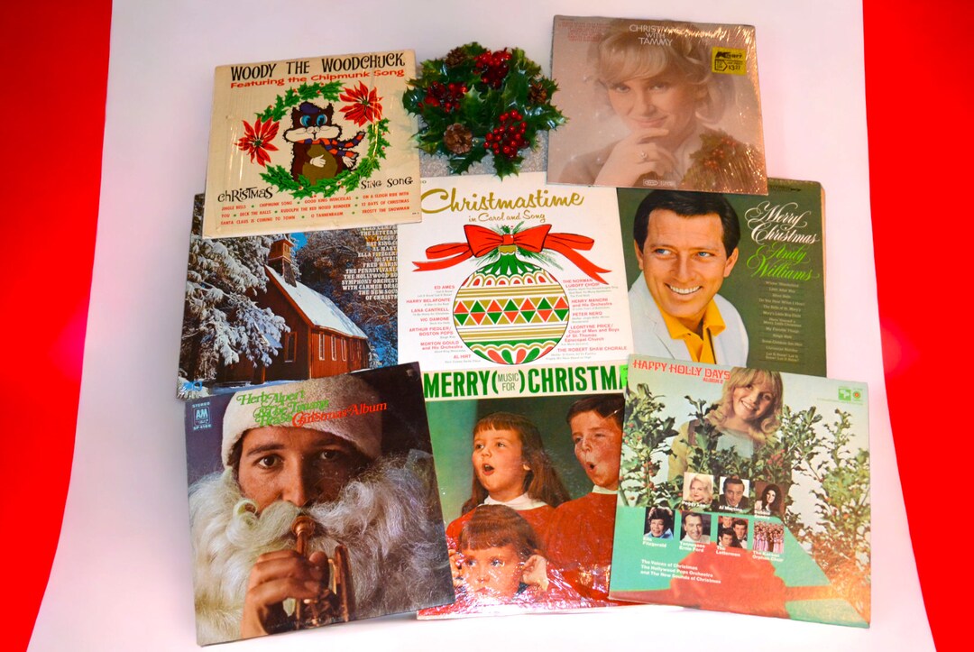 Christmas Vinyl Music Collection for Entire Season Vintage Set of Eight ...