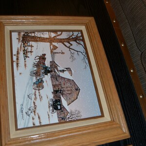 Vintage Amish Winter Scenes Framed C. Carson Paintings - Etsy