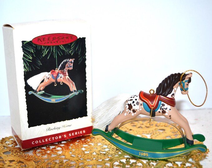 Hallmark Rocking Horse With Box Dated 1995 - Etsy