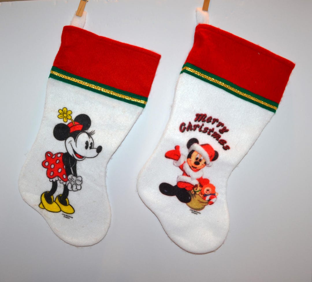 Vintage Stockings Kitschy Fuzzy Mickey Mouse & Minnie - Etsy