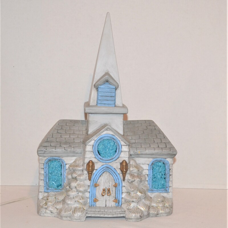 Lighted Ceramic Church - Etsy