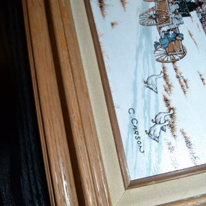 Vintage Amish Winter Scenes Framed C. Carson Paintings - Etsy