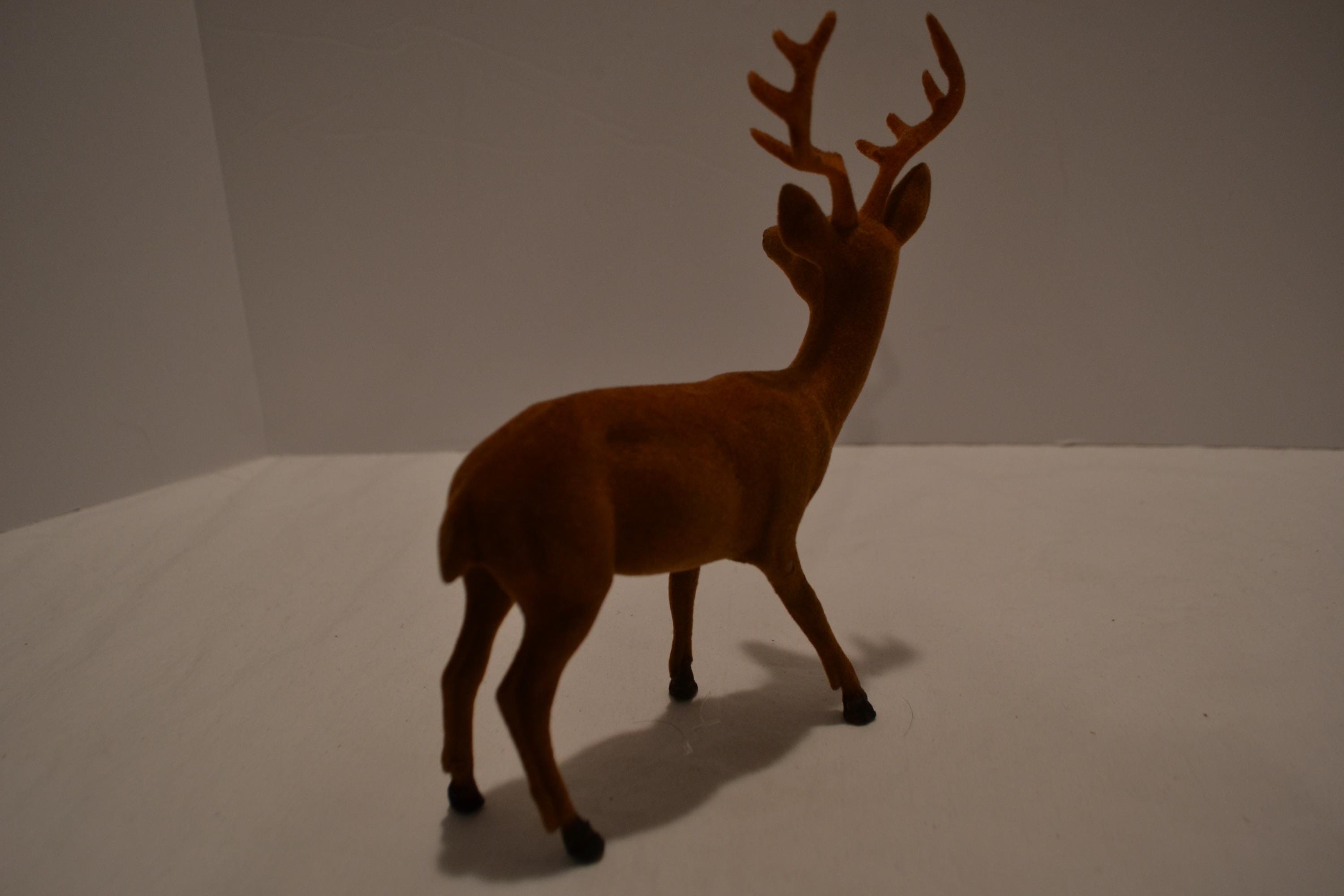 Vintage Deer With Antlers Felted Flocked Display Photo Prop - Etsy