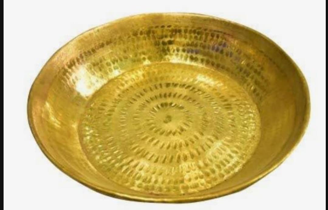 Traditional Indian Handmade Brass Parat Platter Plate/dough Knitting ...